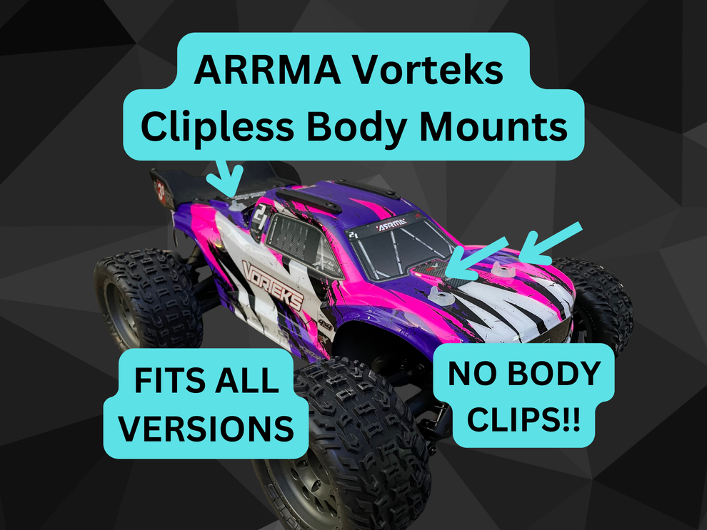 Clipless Body Mounts for Arrma Vorteks – Fine Laser Designs
